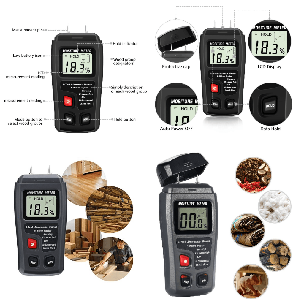 Aparat profesional (umidometru) pentru detectarea gradului de umiditate ...